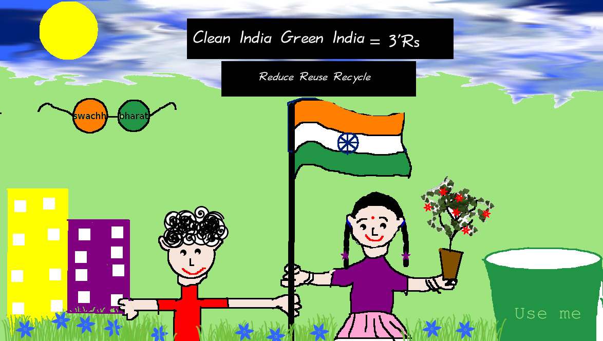 Tux Paint - Art Gallery — "Clean India, Green India" by Charvi